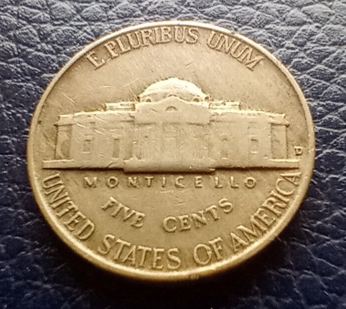 1950 D Jefferson Nickel - Key Date Coin - US 5 Cents - Free Shipping #C ...