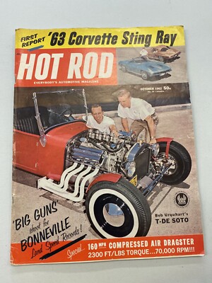1962 October Hot Rod Magazine Sting Ray Bob Urquhart T-De Soto ...