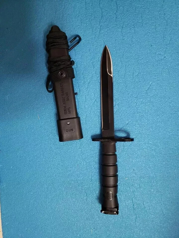 H-16M M7 Military Bayonet Knife + Sheath 13" Stainless Steel - Black ...