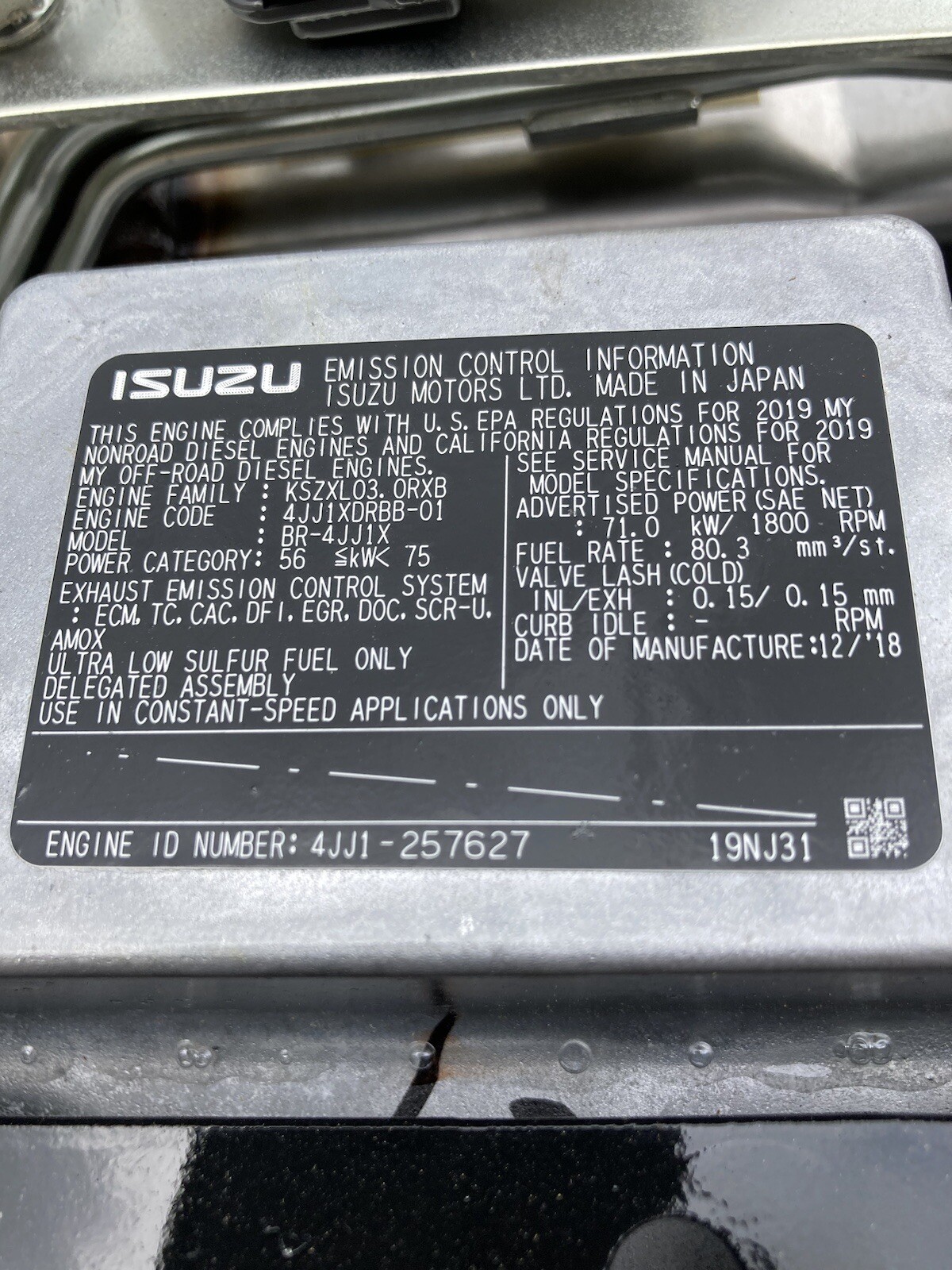 New Isuzu 4JJ1X Complete Tier 4 Diesel Engine + DPF, DEF, & ECM - 71kw ...