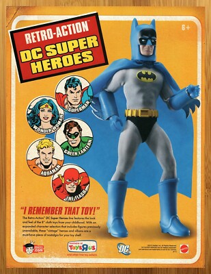 2010 Mattel Retro-Action DC Super Heroes Figures Print Ad/Poster Batman ...