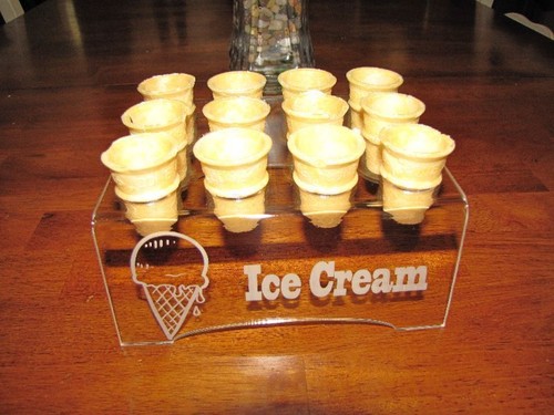 Engraved Acrylic ((MINI CONE ONLY)) 12 Ice Cream Cone Holder Tray ...