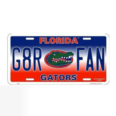 NCAA Florida Gators Embossed Aluminum Team Color Vanity G8R FAN License ...