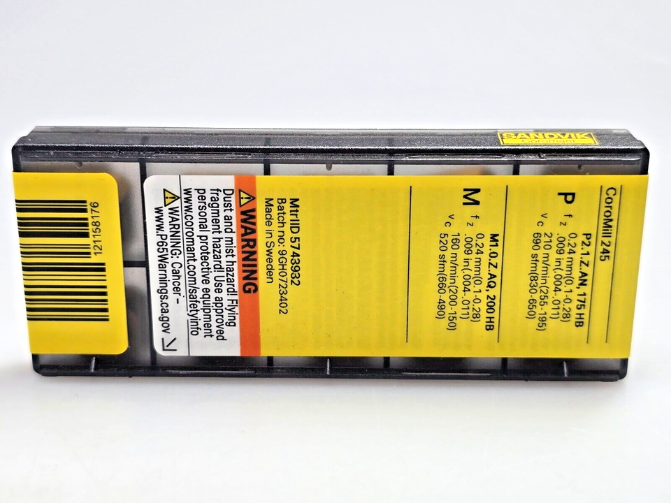 Sandvik Coromant R245-12 T3 M-PM 4240 Carbide Milling Inserts (Box of ...