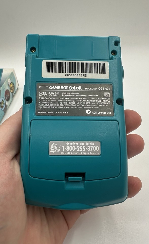 Nintendo Gameboy Color CGB-001 Console Teal HandHeld System Complete In ...