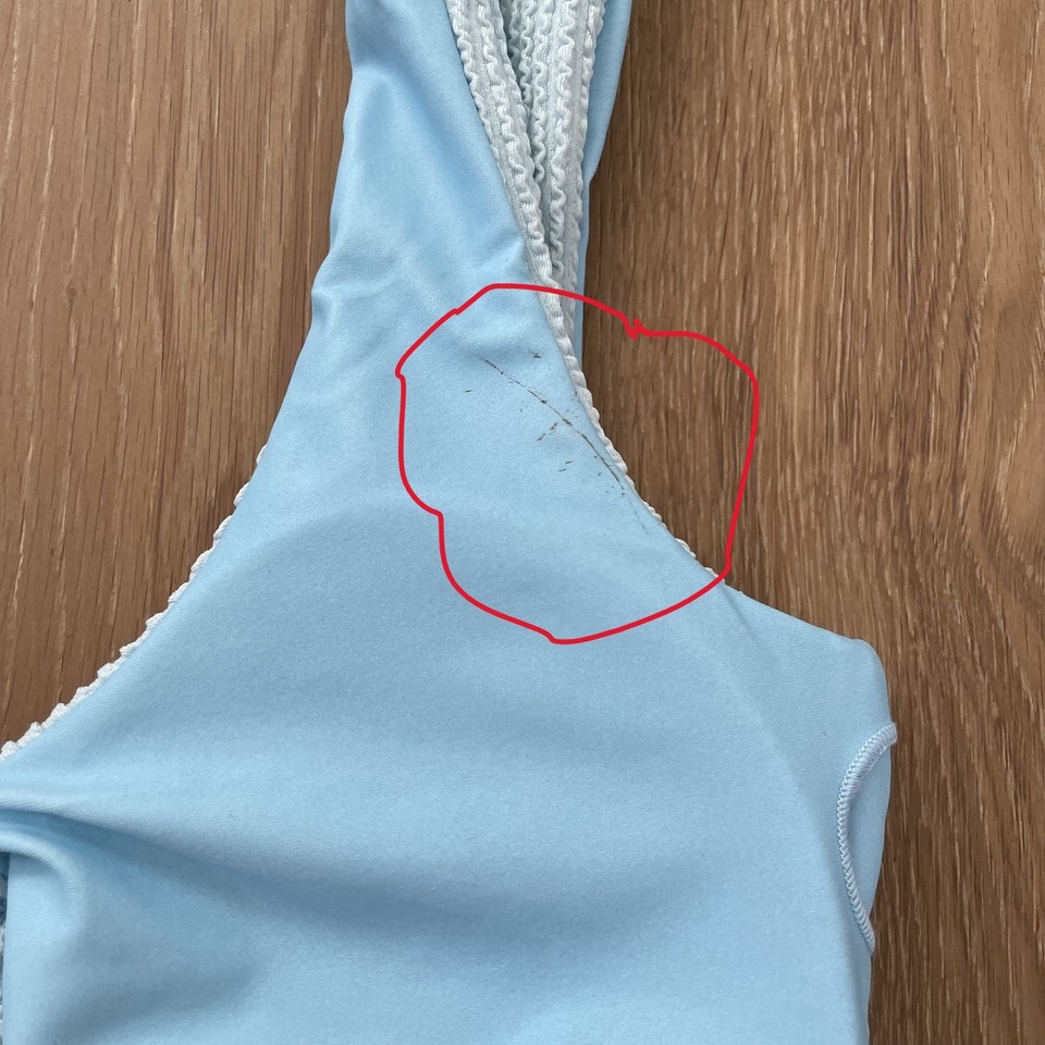 Kaveah Bikini Swim Wear Girls XL Low Wrap Swimsuit Cool Blue Textured ...