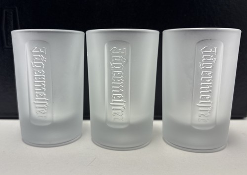 3 Jagermeister 2.5" Frosted Shot Glass Embossed lettering ...