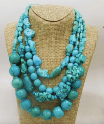 Semiprecious Stones of Turquoise & Chinese Turquoise Necklace | eBay