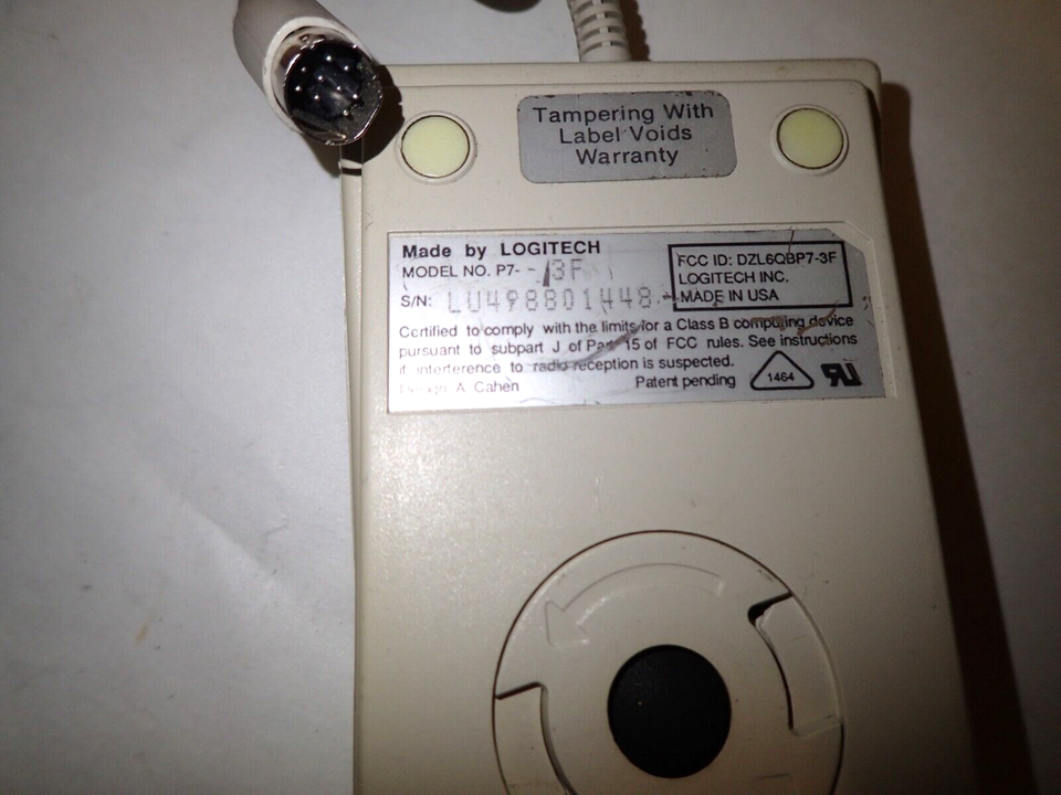 Original Vintage Logitech 3-Button Mouse Round Serial Port C7-3F USA | eBay