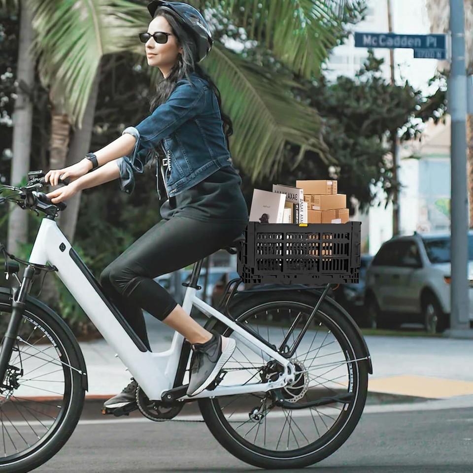 Foldable Bike Rear Basket, Rear Bicycle Cargo Rack, Ebike Storage ...