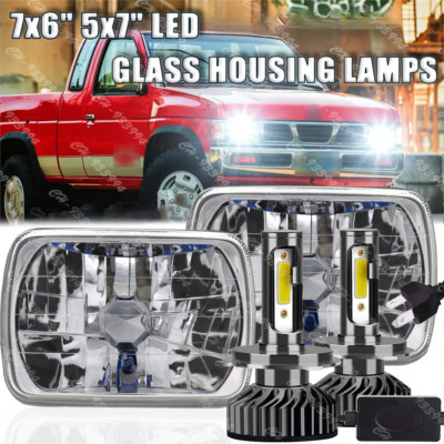 For Nissan Pickup Hardbody D21 2SETS 7x6" LED Headlights High/Low Beam ...