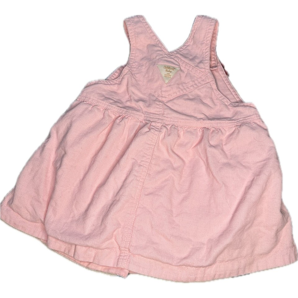 Vintage OshKosh Baby Pink Bunny Rabbit Corduroy Overall Dress Size 12 ...