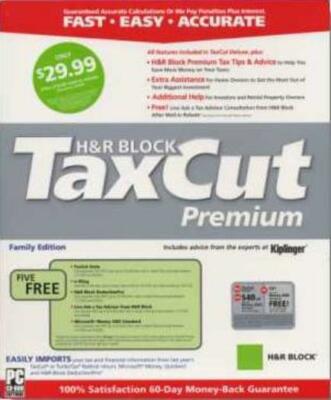 TaxCut 2004 Premium PC CD amend redo submit old prior tax returns ...