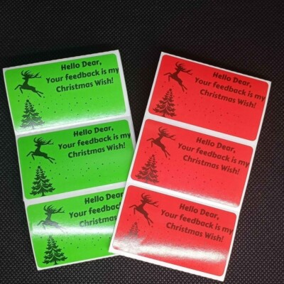 100 Christmas Wish- Shipping Labels Thermal Packaging Stickers 2.25"x1 ...
