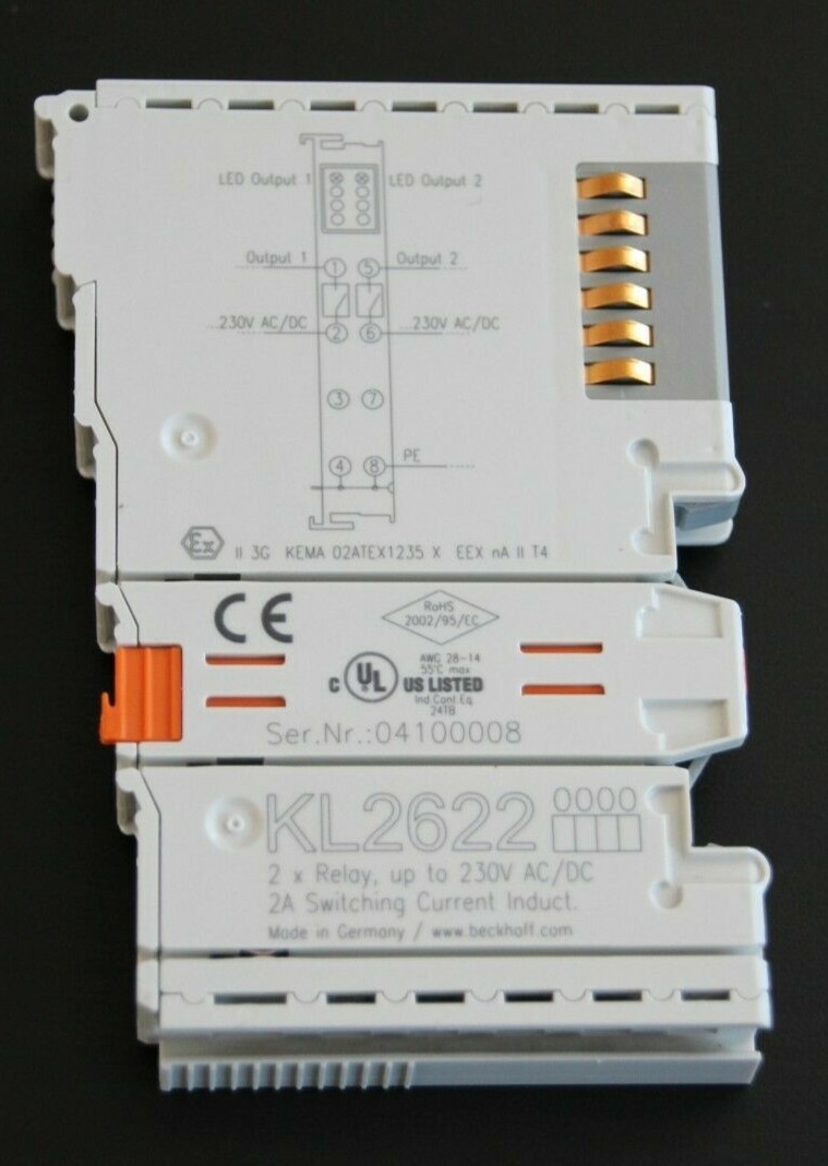 Beckhoff KL2622 2-channel relay output terminal, potential-free make ...