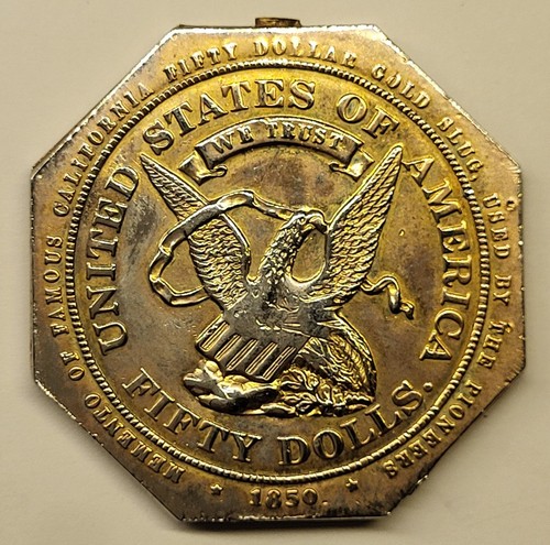 Octagonal 1850 United States Gold Plated 50 Dollar Token Slug | eBay