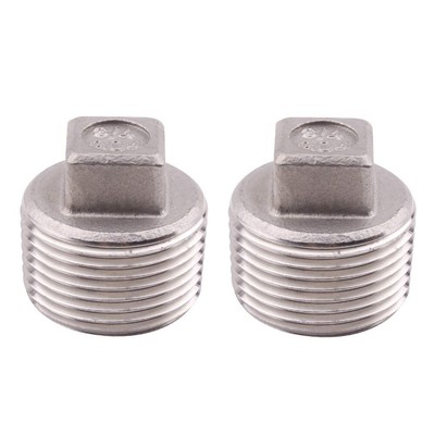 2pcs Outer Square Head Outer Square Head Thread Soild Plug Pipe Fitting ...