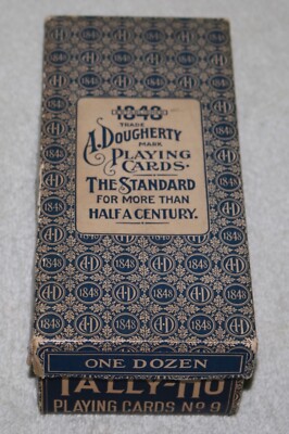 RARE A. DOUGHERTY TALLY HO PLAYING CARDS NO 9 ONE DOZEN BOX ONLY CIRCA ...
