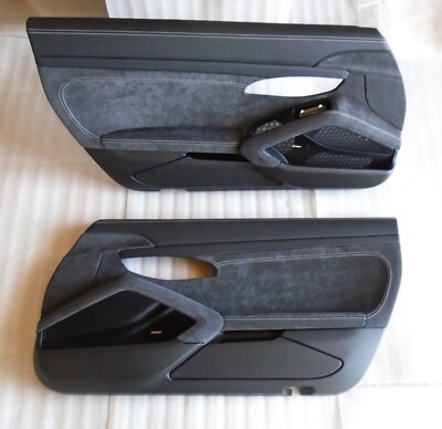 PORSCHE 2012 19 991 GT 3 RS DOOR PANEL SET BLK LEATHER ALCANTARA SILVER ...