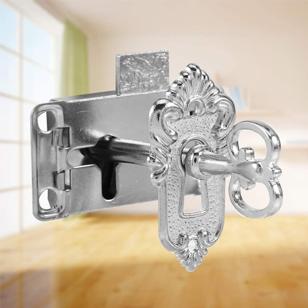 Cabinet Door Lock Drawer Lock Antique Beautiful Shape Matal Nickel ...