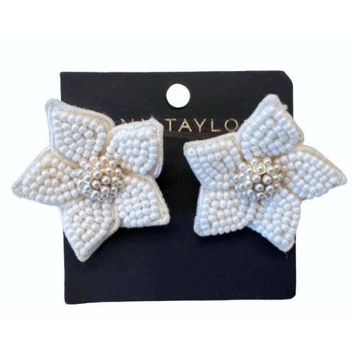 NEW ANN TAYLOR BEADED FLOWER STATEMENT EARRINGS | eBay