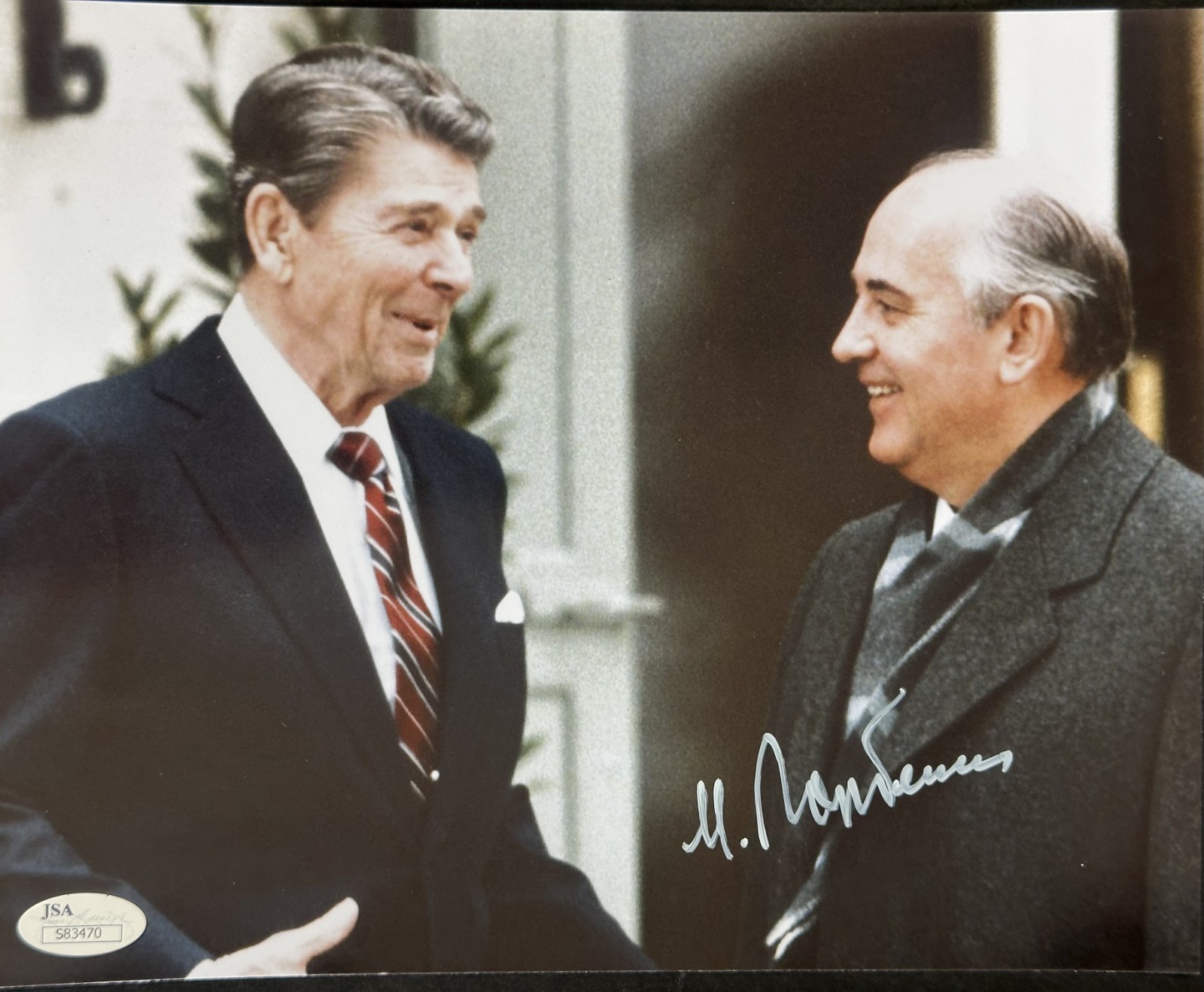 Mikhail Gorbachev Signed 8x10 Political Photo w/ Ronald Reagan AUTO JSA ...