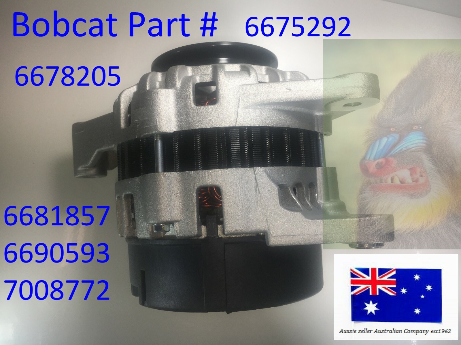 BOBCAT ALTERNATOR 6675292 6678205 6681857 6690593 7008772 KUBOTA DEUTZ ...