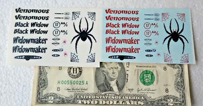 Brand? Scale? Venomous BLACK WIDOW SPIDER Widowmaker WATERSLIDE Decals ...