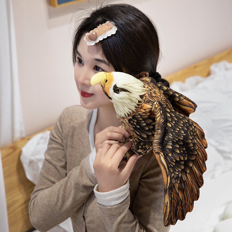 Lifelike Eagle Plushie Doll With Wings Spread 30cm Height | eBay