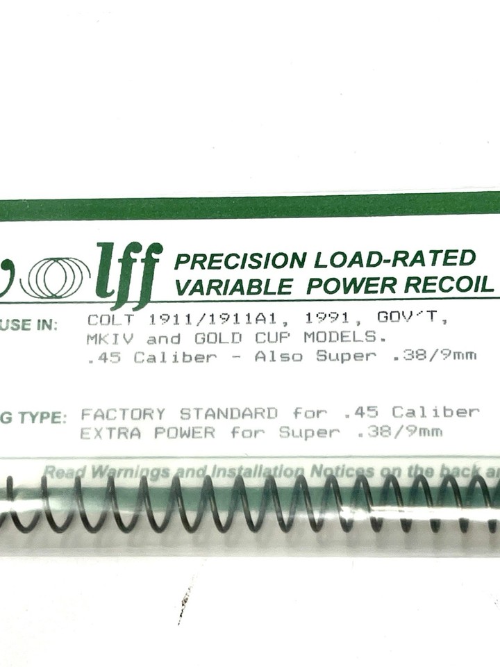 Wolff Colt 1911 Factory Standard/Extra Power Recoil Spring Set - 16.5lb ...