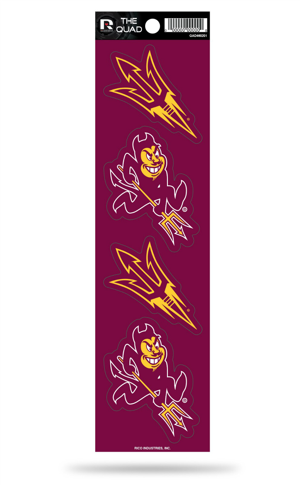 Arizona State Sun Devils Set of 4 Decals Stickers The Quad by Rico 2x2 ...