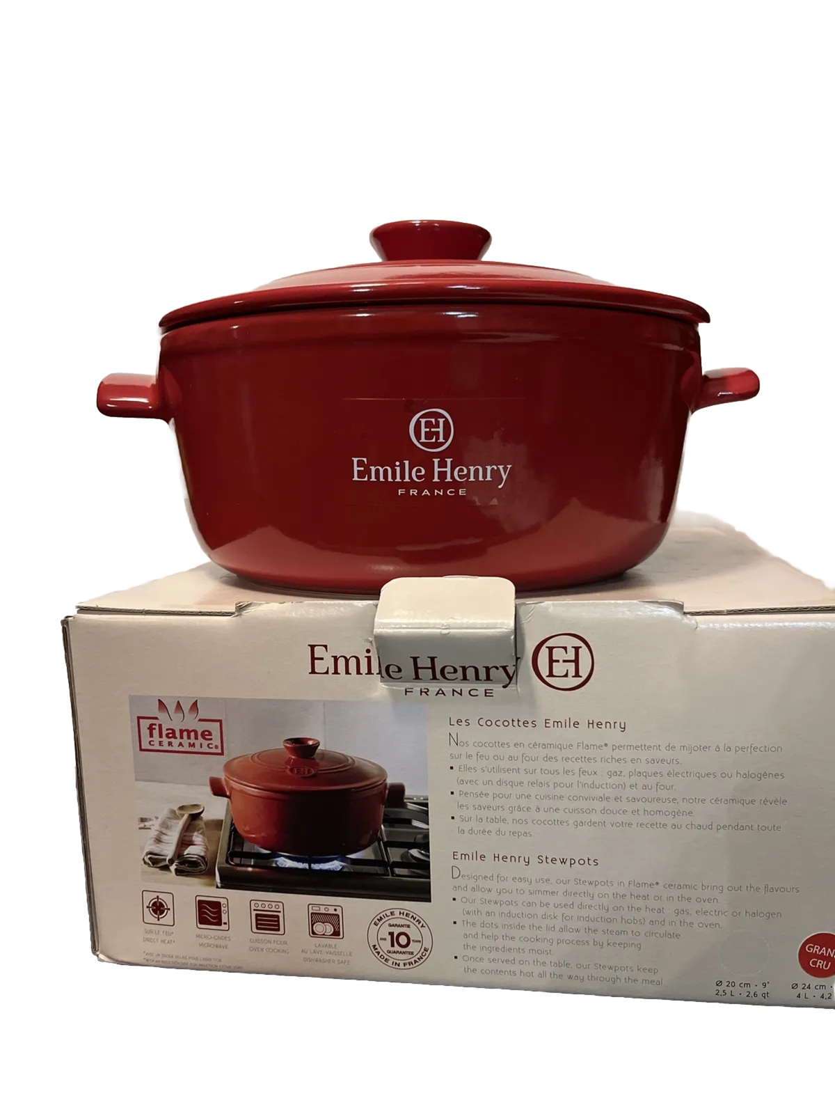 Emile Henry Flame Round Stewpot Dutch Oven 42 Quart Burgundy On Sale Fast Lisauniboit