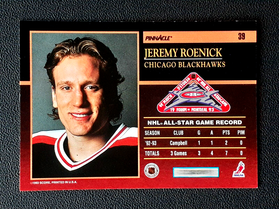 JEREMY ROENICK 1993-94 PINNACLE ALL-STARS CANADIAN 93-94 NO 39 52093 | eBay