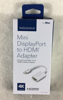 Insignia Mini DisplayPort to HDMI Adapter for Mac 4K Ultra HD White ...