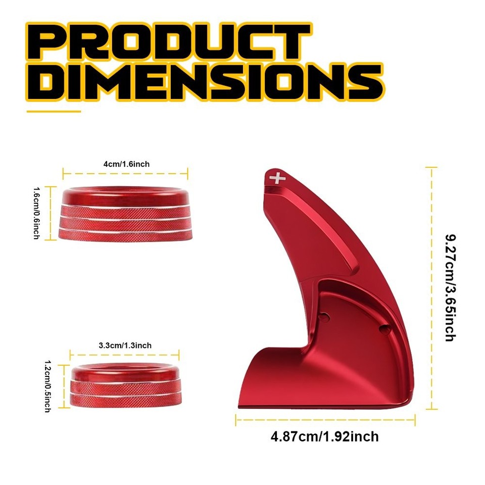 Red Steering Wheel Paddle Shifter Cover For 2015-2021 Dodge Challenger ...