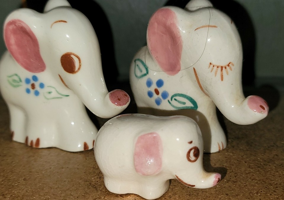 Block Pottery CALIFORNIA Elephants & California Dog Figurines | eBay