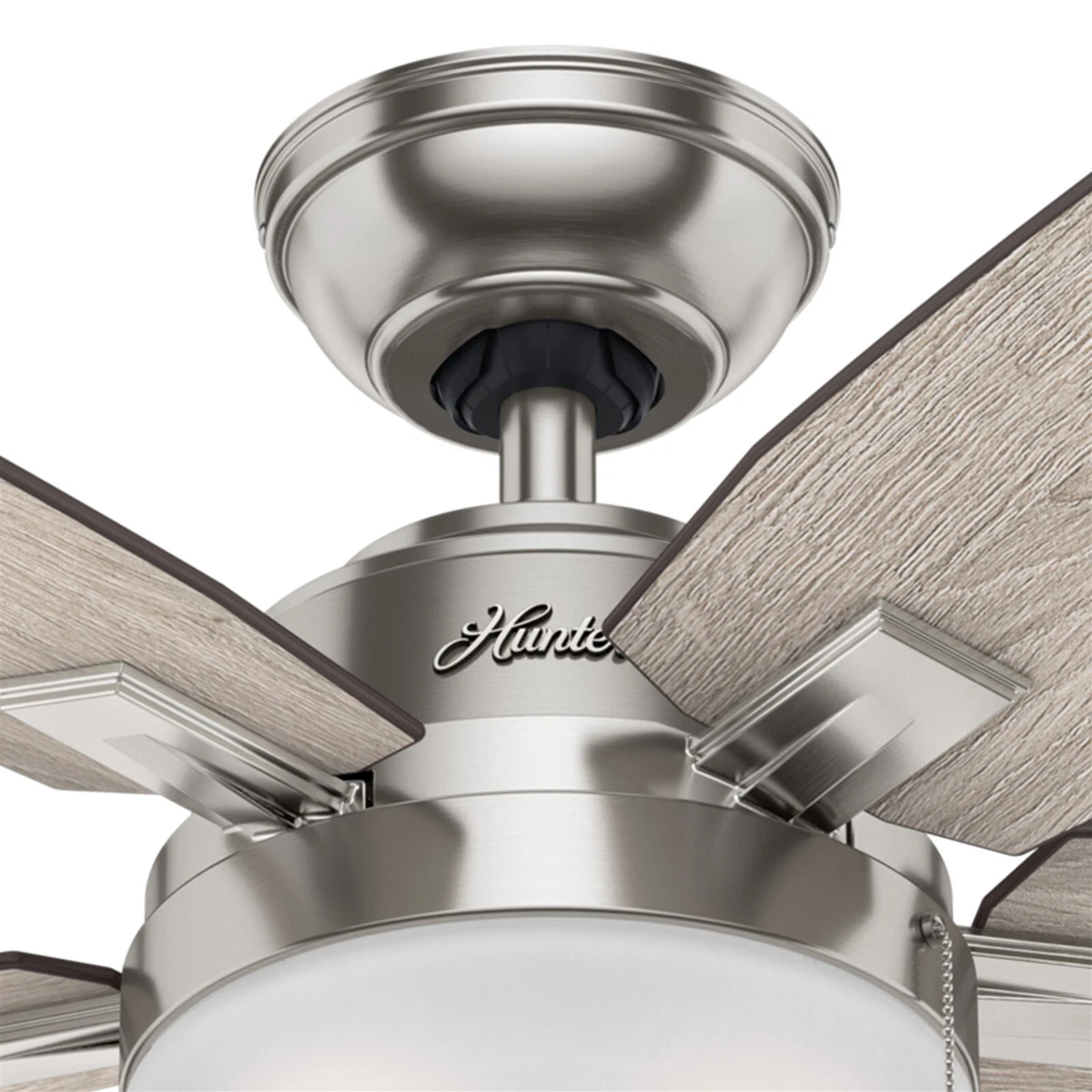 Hunter Fan 54 Contemporary Ceiling In Brushed Nickel With Led Light And ...