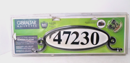 Gibraltar Mailbox Reflective, Plastic, Address Number Plaque, Black ...