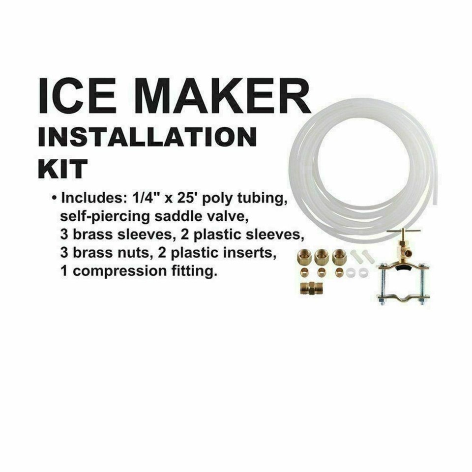 Water Line Poly Hose Tubing Install Kits Fridge Ice Maker Humidifier RO ...