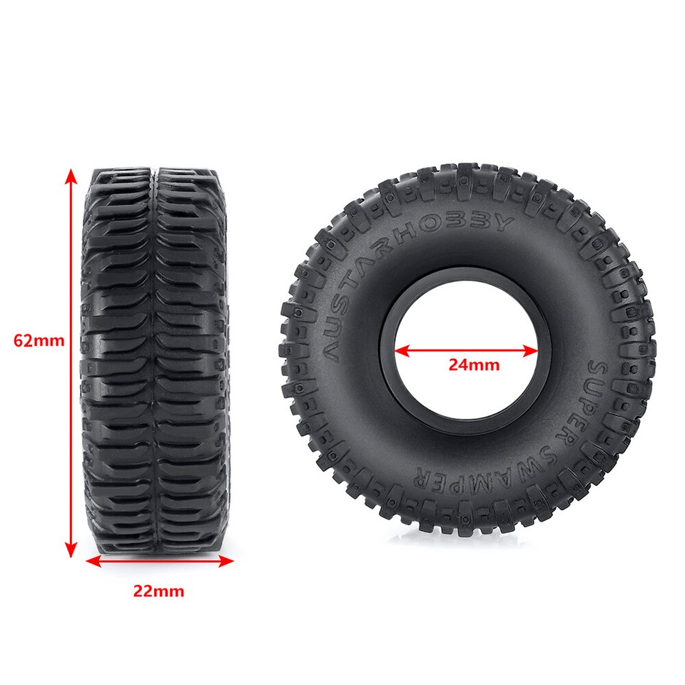1.0" Front/Rear Dually Wheel Rim/ Tire Imitation Tractor for 1/24 RC ...