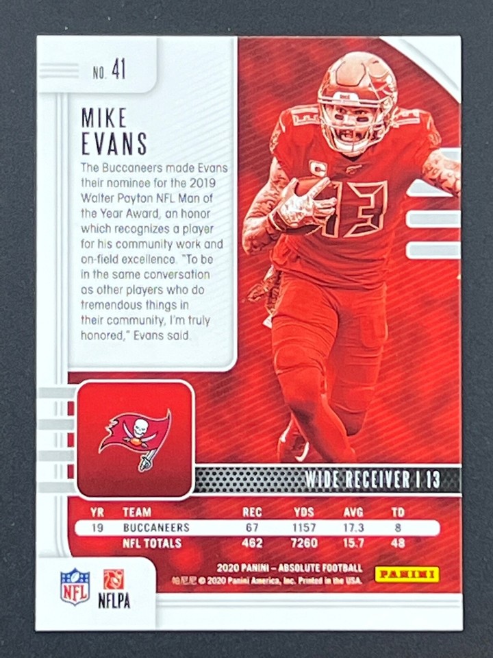 MIKE EVANS 2020 Panini Absolute Football #41 Tampa Bay Buccaneers | eBay