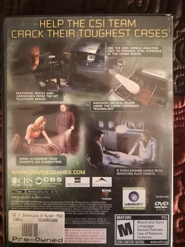 CSI Crime Scene Investigation 3 Dimensions Murder GAME - SONY ...