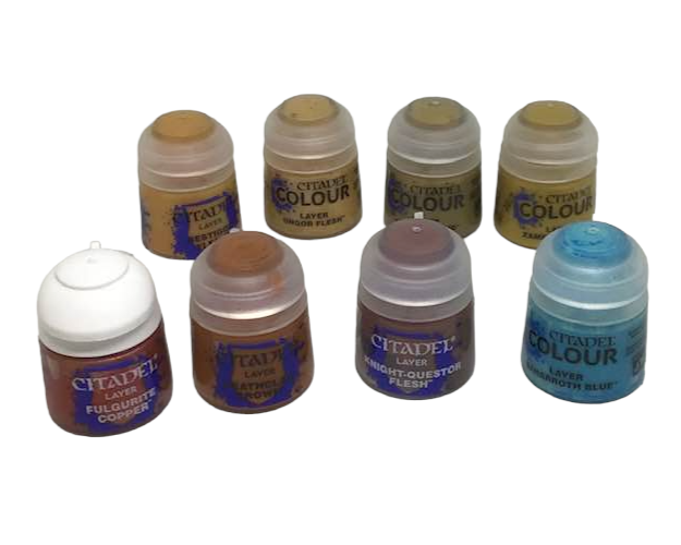 Citadel Colour Paint LAYER Desert Bestigor Flesh Copper Brown Blue Sand ...