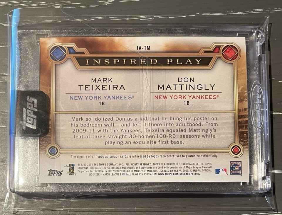 2015 Topps Mark Teixeria Don Mattingly Dual Auto /25 | eBay