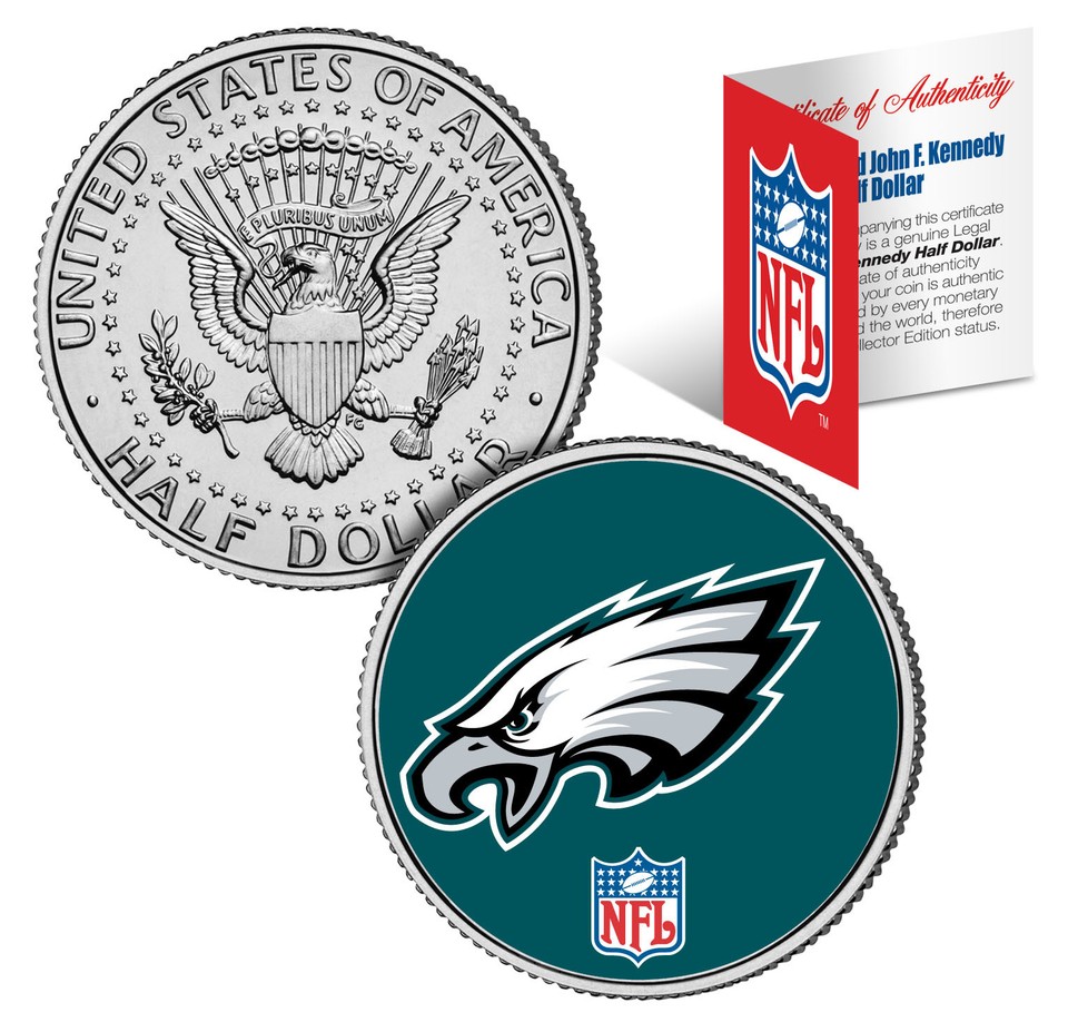 NFL TEAM LOGO JFK Half Dollar USA Football Coins OFFICIALLY LICENSED ...