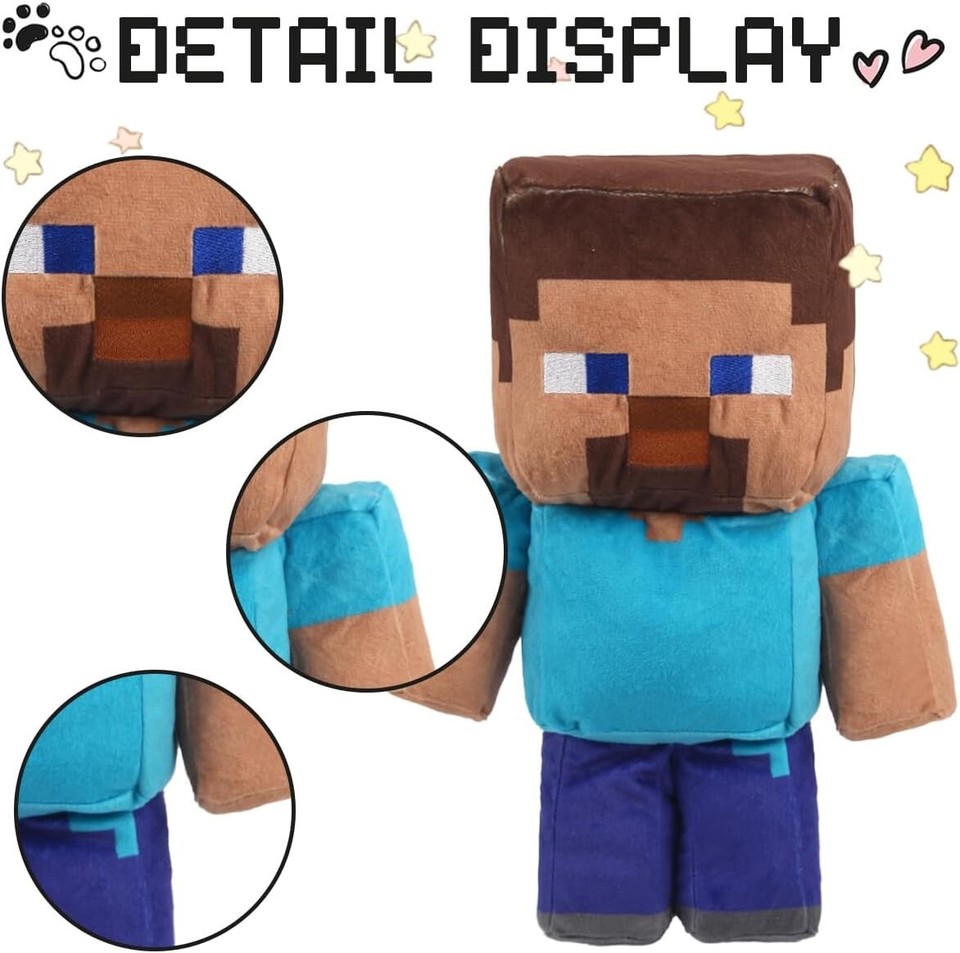 Pixel-Style Game Basic Plush Character Soft Toy, Video Game-Inspired ...