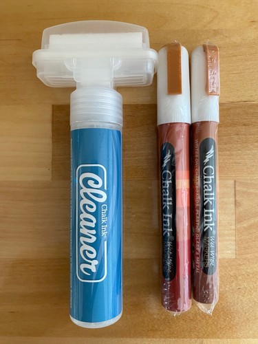 3 pcs Chalk Ink White Wet Wipe Markers 1mm/6mm Tips and Cleaner 50mm ...