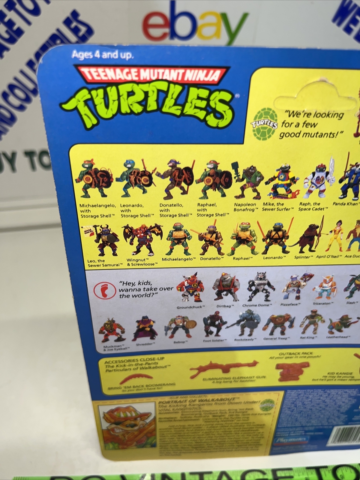TMNT Walkabout 1991 MOC Ninja Turtles Playmates Toys Figure Kangaroo ...