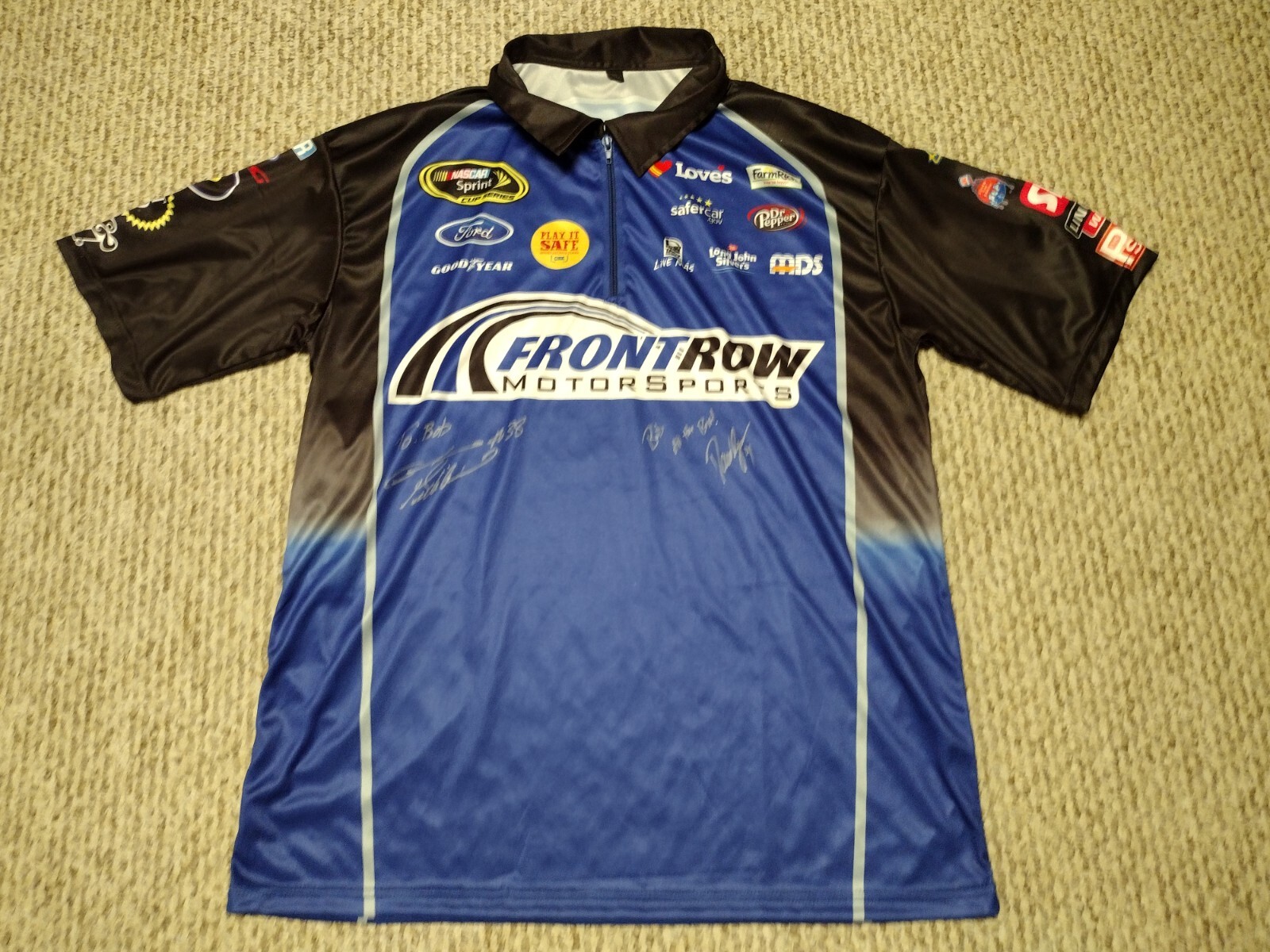 Signed FRONT ROW MOTORSPORTS Racing Nascar Pit Crew Shirt XL Ford Loves ...