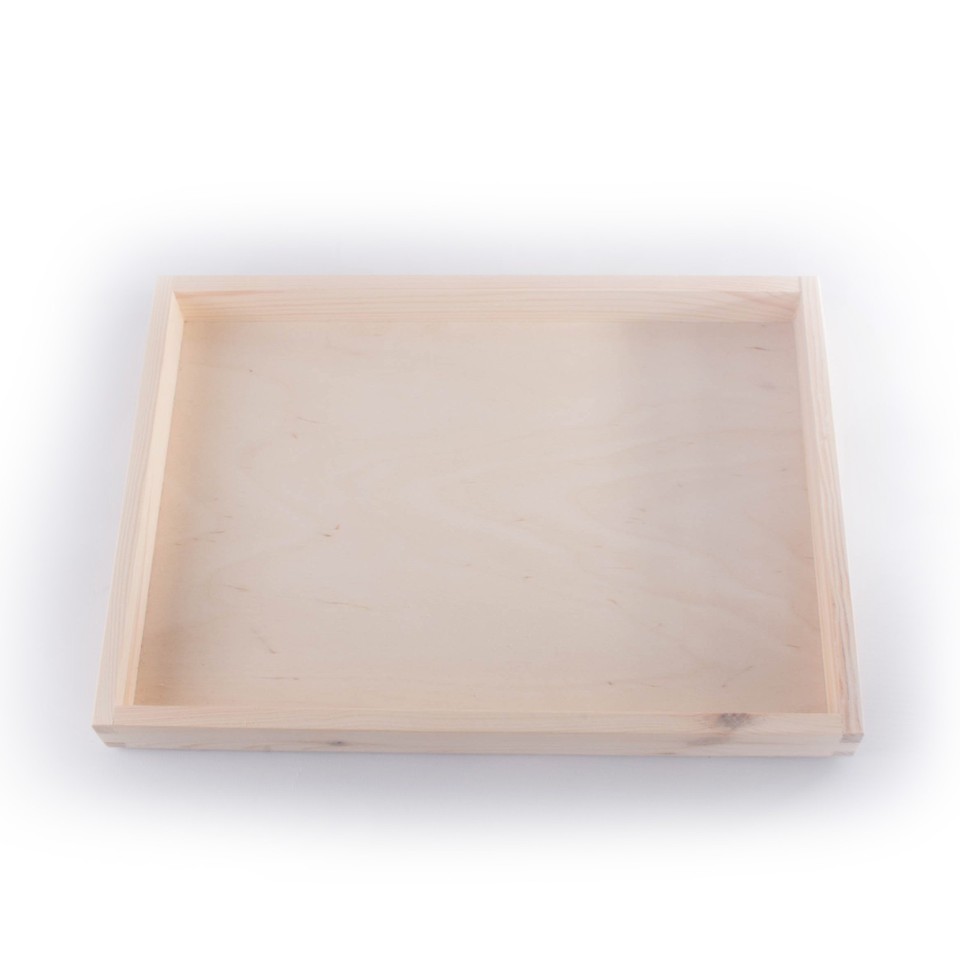 Rectangular Wooden Slim Flat Open Top Box /35x25x3cm Pine Display Tray ...